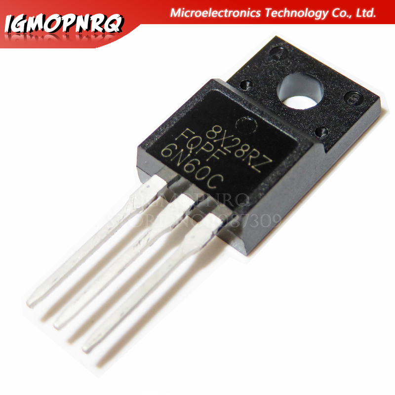 10pcs FQPF6N60C 6N60C 6N60 600V 6A MOSFET N-Channel transistor TO-220F ...