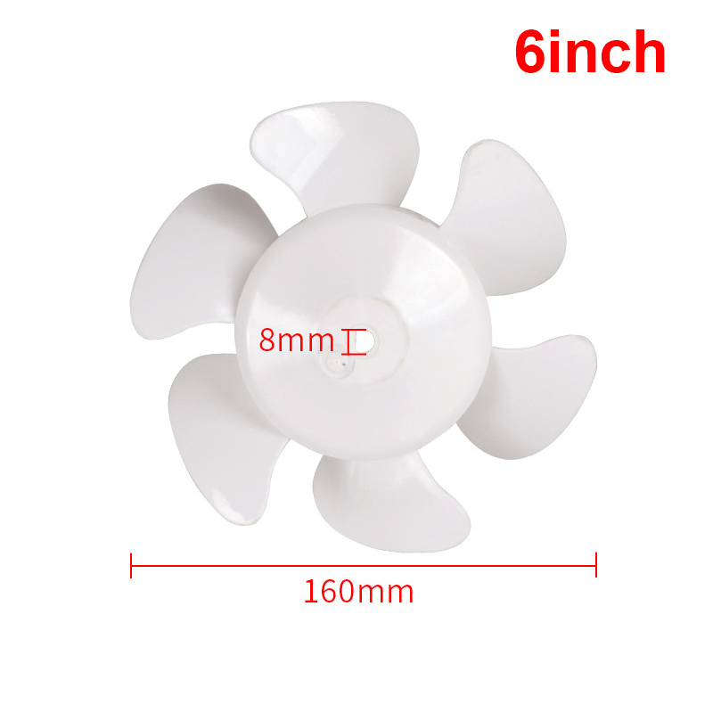 1PC 6/8/10/12inch Small Power Mini Plastic Fan Blade 6 Leaves For ...