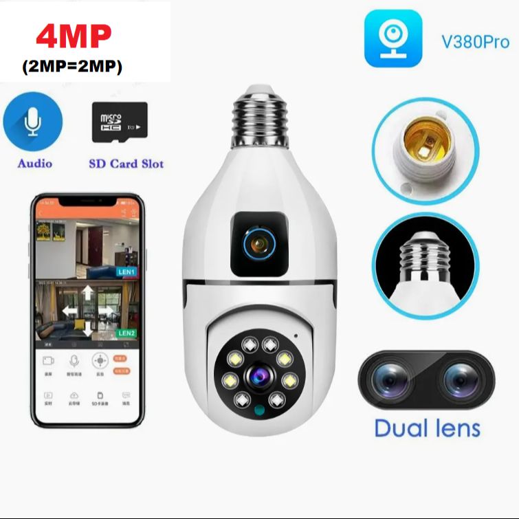 Dual Lens V380 WIFI IP Camera With Dual Screen Auto Tracking Ai Human ...