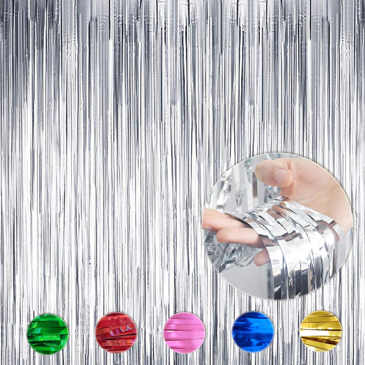 Foil Metallic Curtain Backdrop For Happy Birthday Party Decoration ...