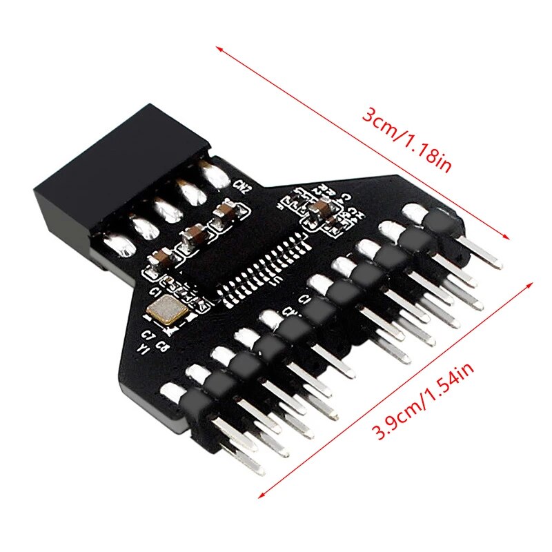 Motherboard USB 9Pin Interface Header Splitter 1 To 2 Extension Cable ...