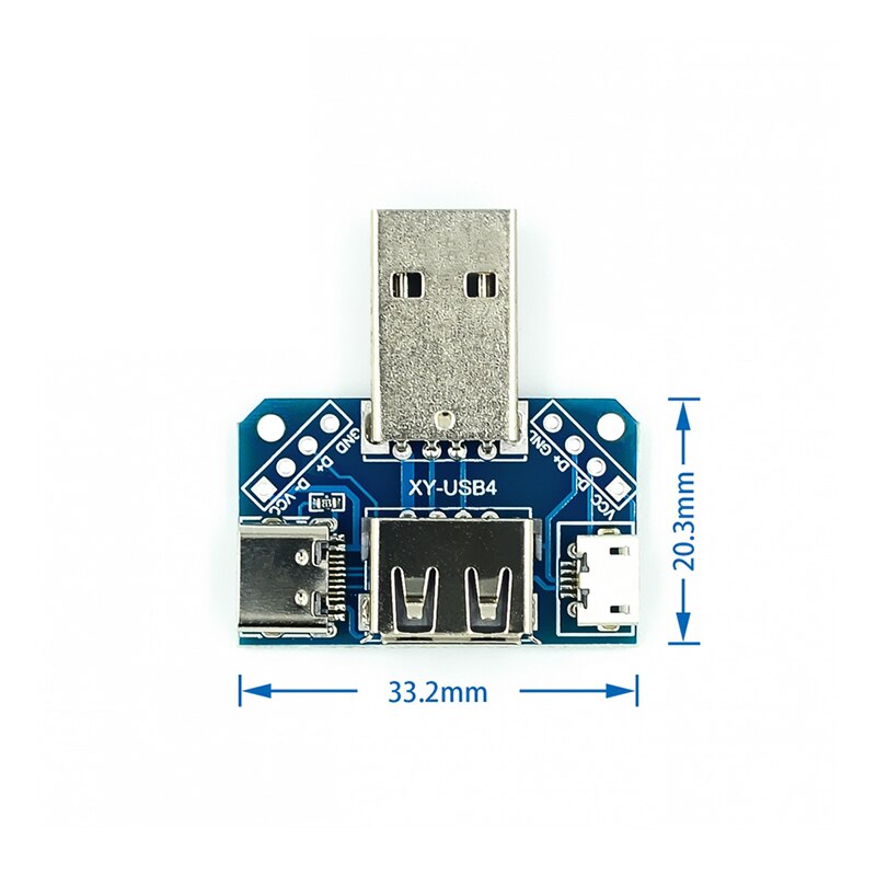 USB Head Switchboard Male USB Connector to Type-c Micro Female USB 2.54 ...