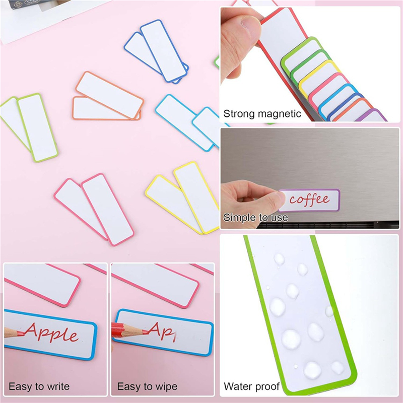 108 Pcs Magnetic Dry Erase Labels Reusable Strips Classroom Name Tags ...