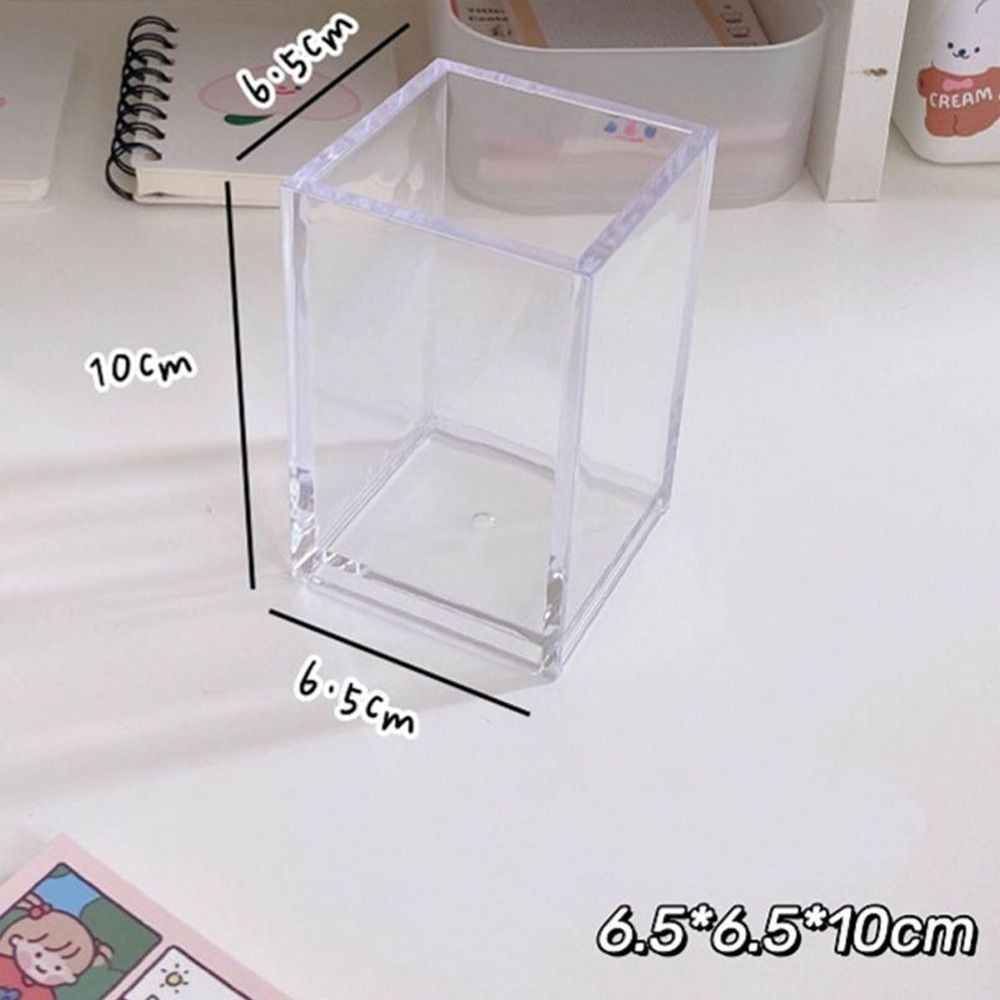 New Transparent Acrylic Pen Holder Square Stationery Pencil Rack Large ...