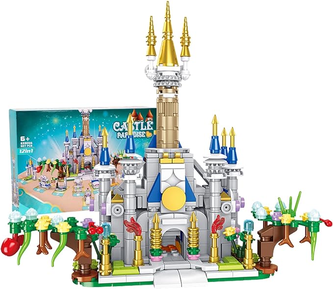 607Pcs 12in1 Fairy Tale Castle Girls Construction Building Blocks ...