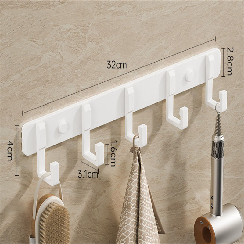 3 To 7 Hooks Metal Hooks Holder Aluminum Key Coat Clothes Door Holder ...