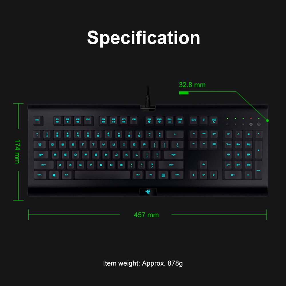 Razer Cynosa Pro Wired Gaming Keyboard Backlit Membrane Keyboard for ...