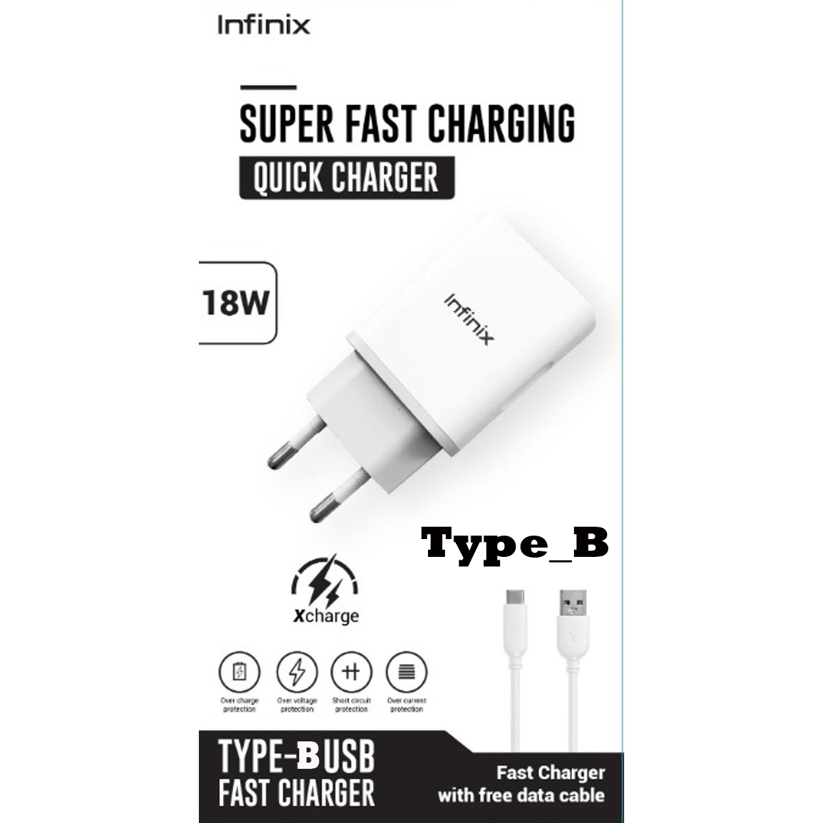 Infinix Charger 18W With Type-B - Charger USB Cable Quick Charge Power ...