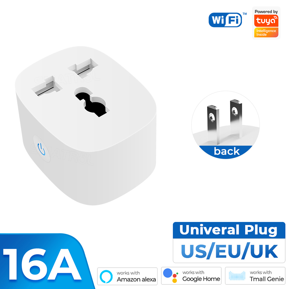 ROVF - Wifi Smart Socket - Power Monitor - 16A Universal Us/Eu/Uk Plug ...