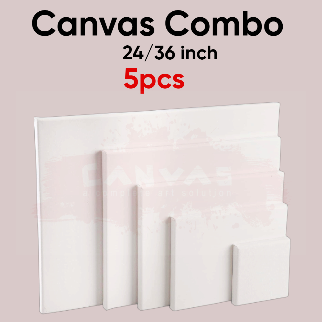 Canvas Combo Package, Combo 5pcs 24/36 inch Canvas for Painting, Drawing Canvas, Canvas Board ...