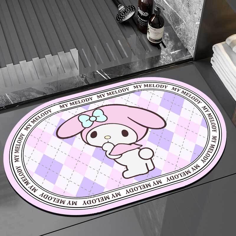 Sanrio Hellokitty Kuromi Carpet Bathroom Toilet Water Absorbing Anti ...