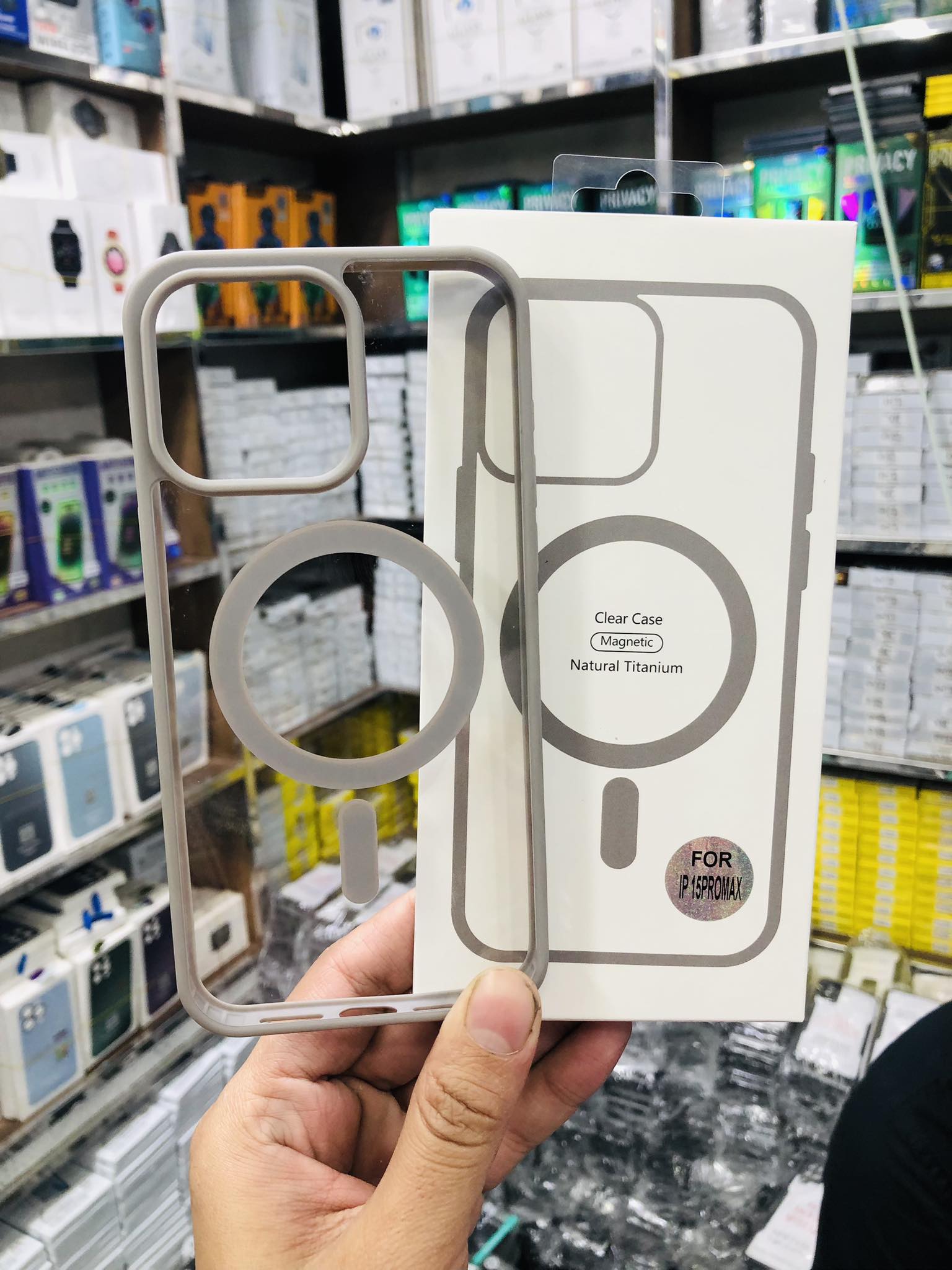 For Iphone 15 Pro Max Natural Titanium Magsafe Case Charger Supported ...