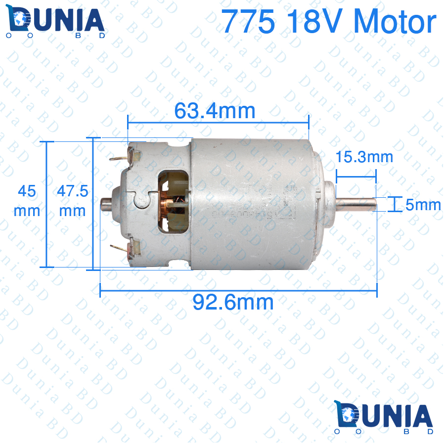 775 18V DC Motor With Front Bearing & Back Bush model for DC Motor ...