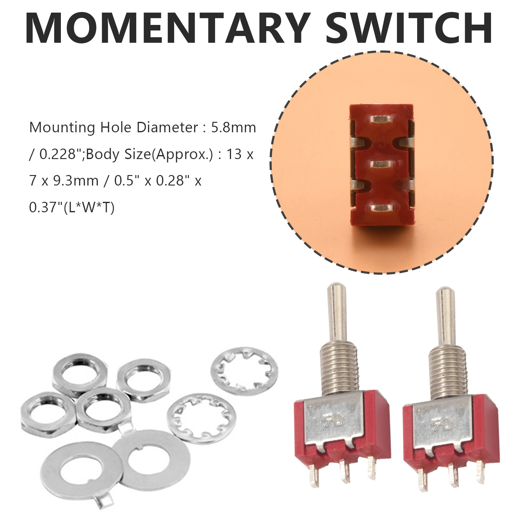 2 Pcs AC 250V 2A 120V 5A On/Off/On 3 Position Momentary Toggle Switch | Daraz.com.bd