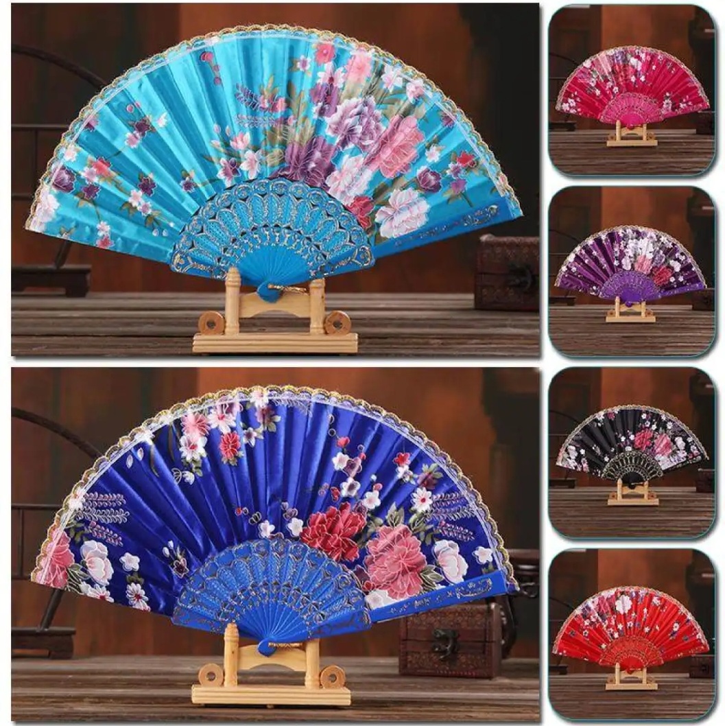 New Chinese Big Folding Hand Fan/Hat Pakha Multicolor & Multi Design-1 ...