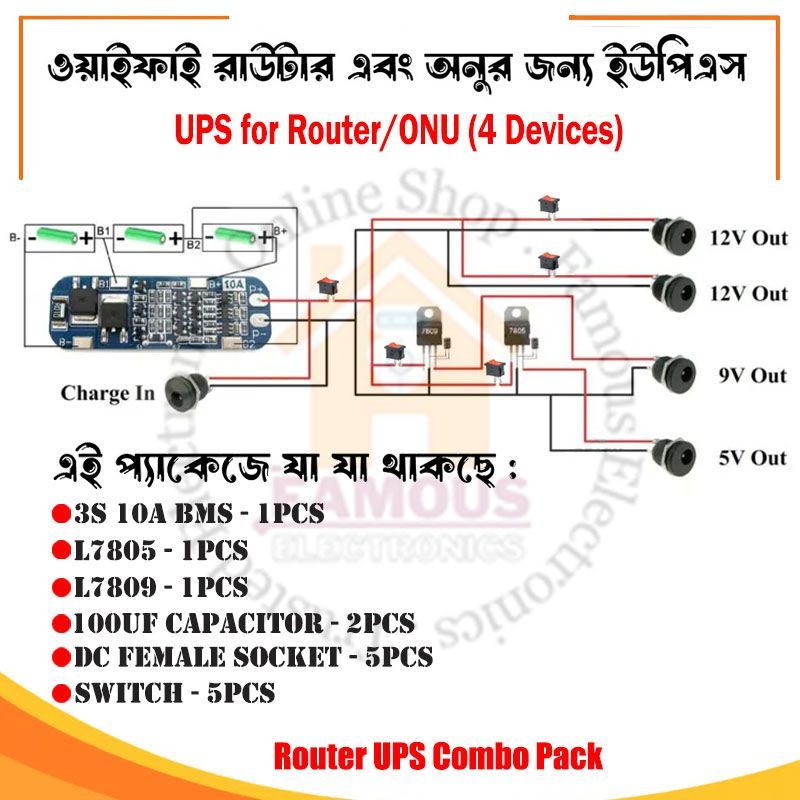 UPS Kit For Wi-fi Router and Onu | Daraz.com.bd