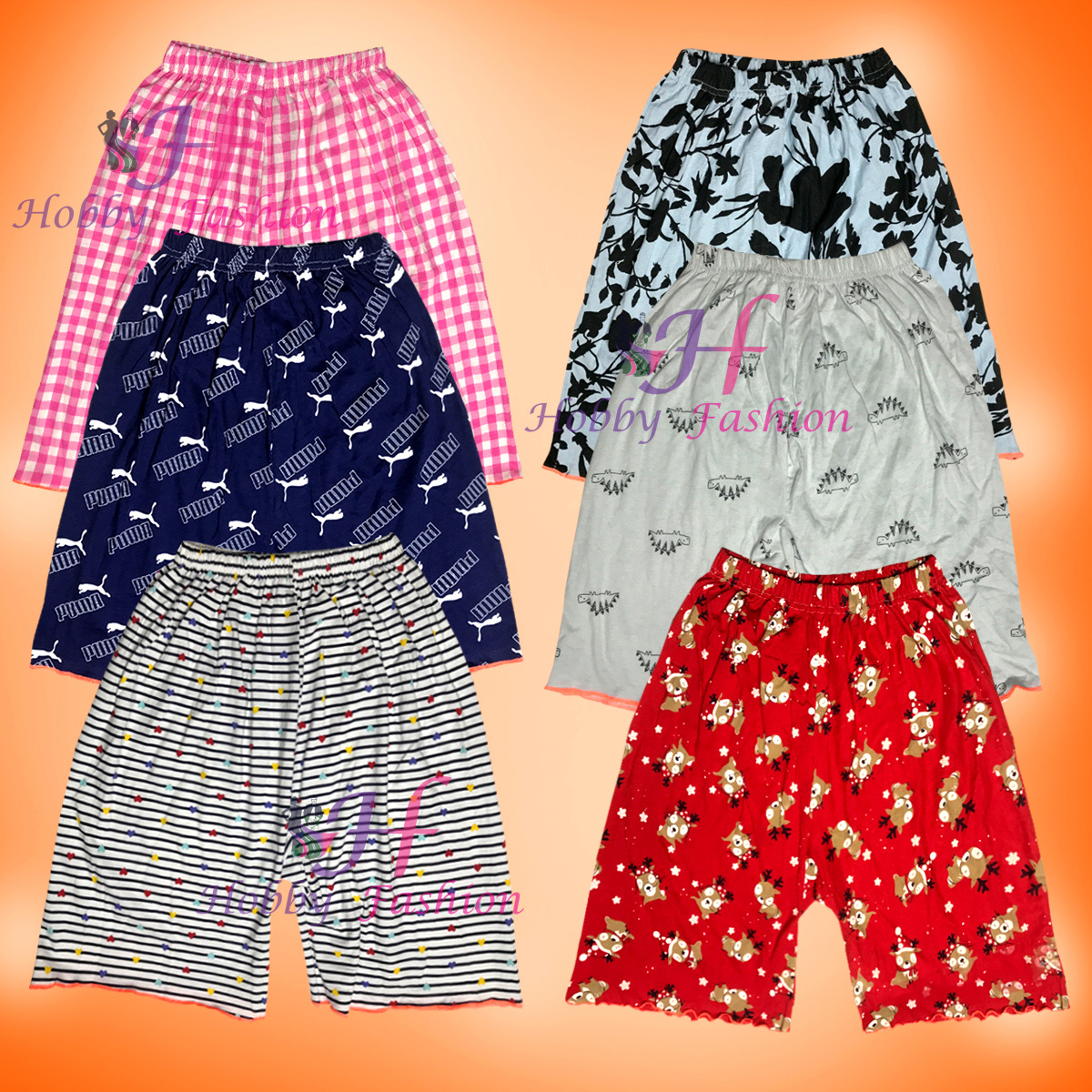 6 Pieces Multi Color kids Half Pant for 6-12 years Baby By Any Color ...