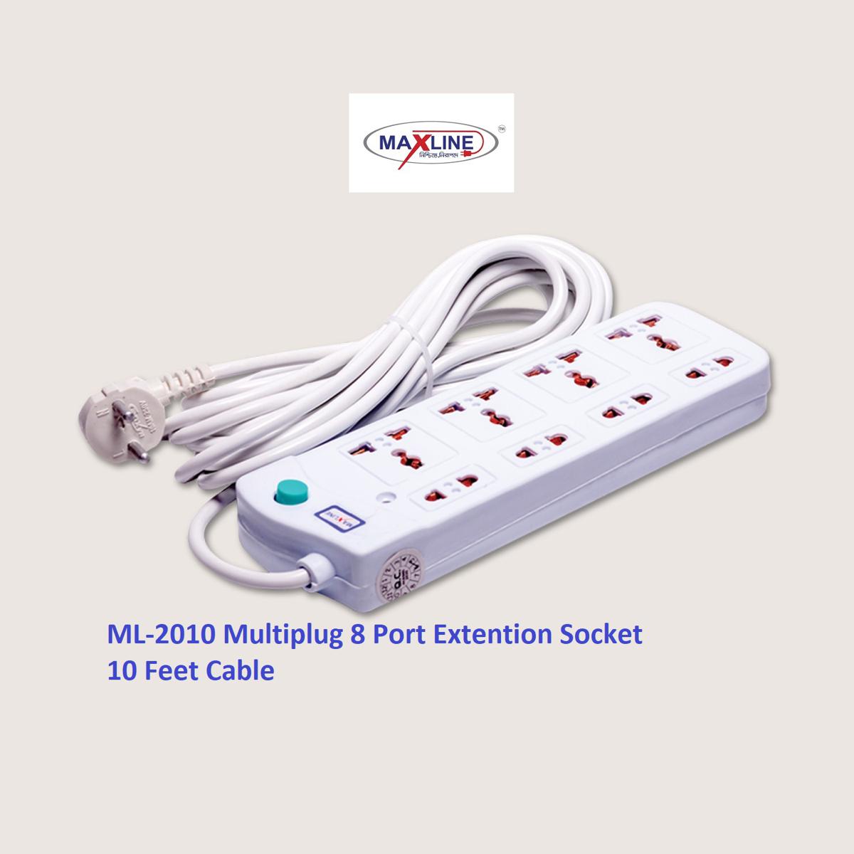 Power Up with Multi Plug Maxline ML-2010 Multiplug 8 Port Extension ...