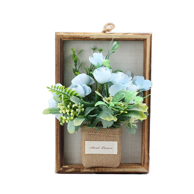 Flower Display with Wooden Frame Bud Hydrangea 3D Photo Frame Faux ...