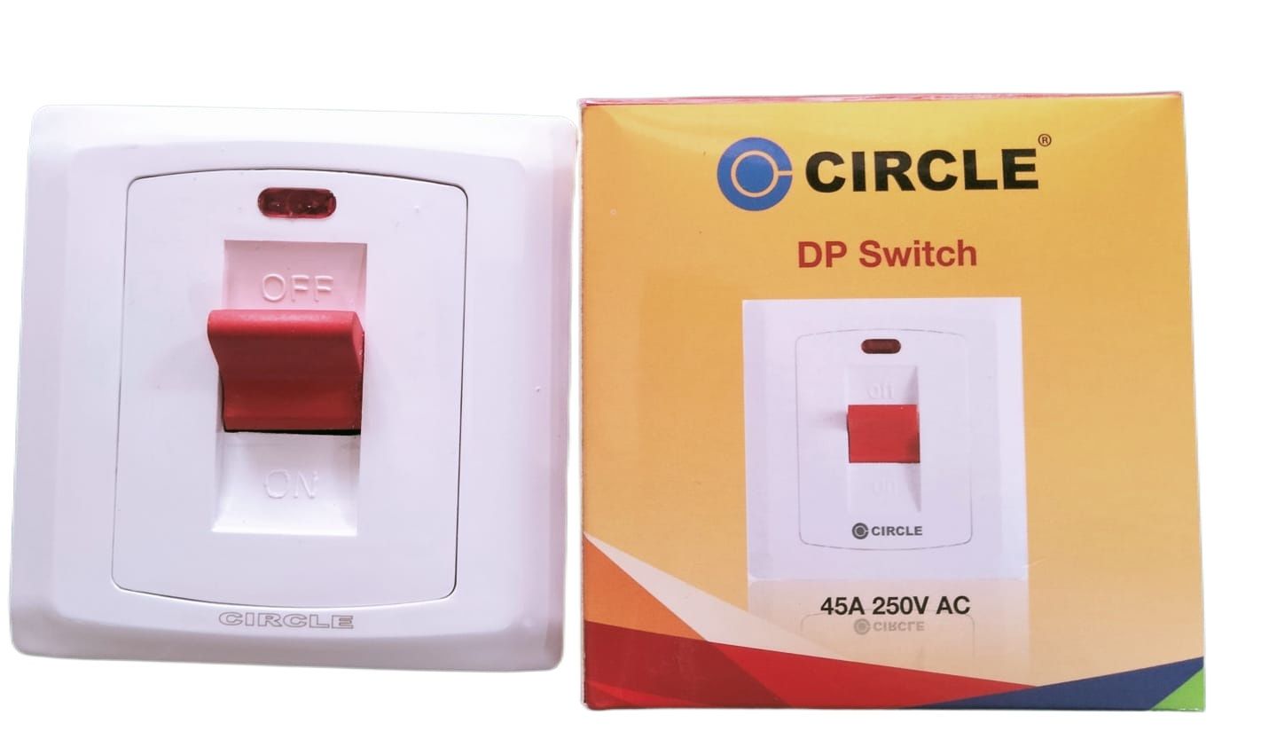 Circle DP 45A Switch With Neon Socket Geyser/Water Heater Switch Electrical Wall Power with ...