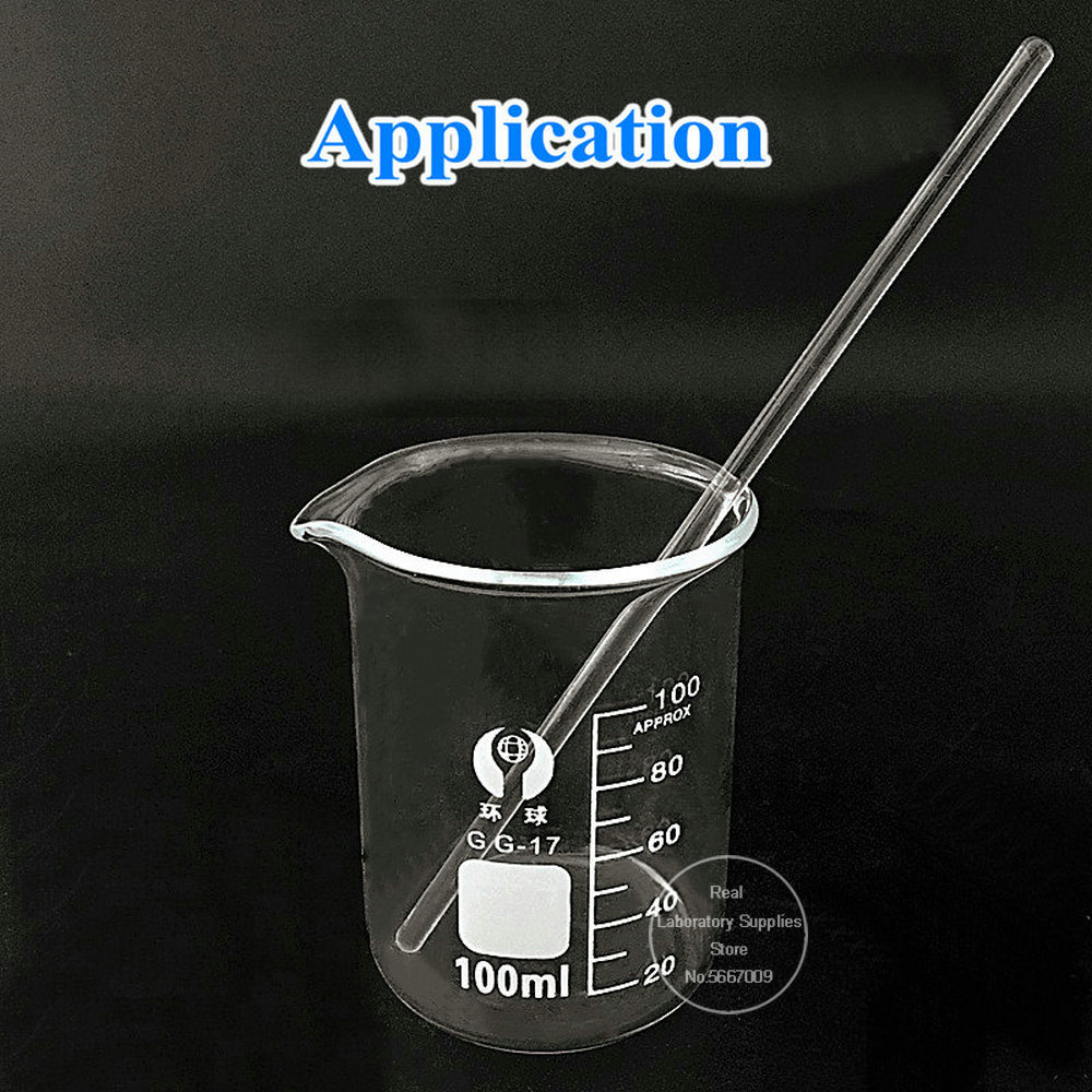 5pcs 10pcs Lab Borosilicate Glass Stirring Rods 5/7/8/10mm Diameter 100 ...