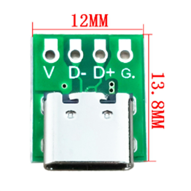 10 Pcs Female Connector USB Type C Breakout Board Type C Female Breakout Board with PCB ...