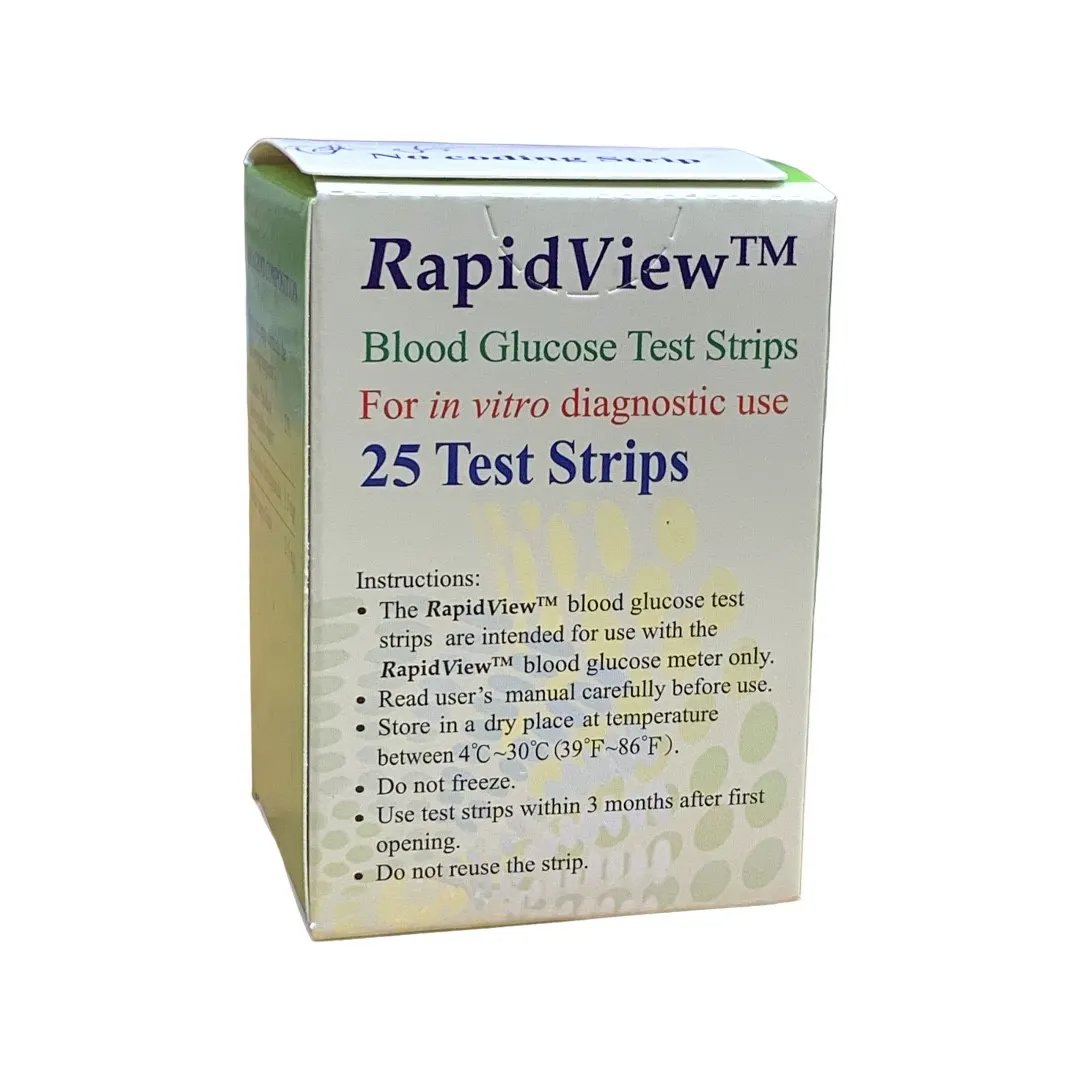 Rapid View Blood Glucose Test Strip - 25 Pcs | Daraz.com.bd