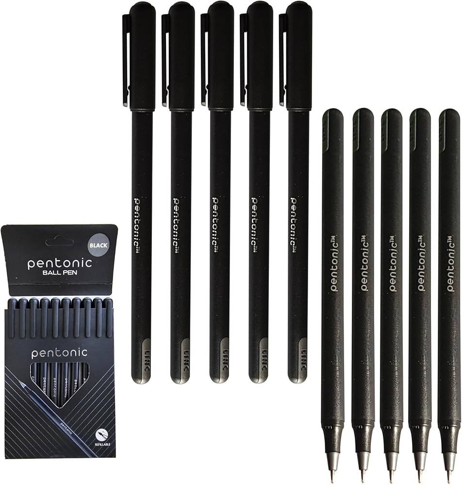LINC Pentonic Premium Ball Point Pen Set - 0.7mm - 10 black Pens ...