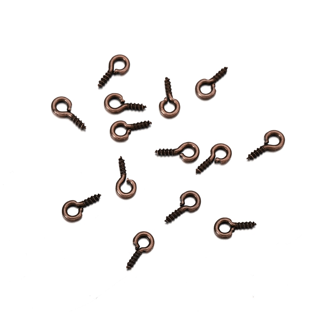 200pcs Small Tiny Mini Eye Pins Eyepins Hooks Eyelets Screw Threaded ...