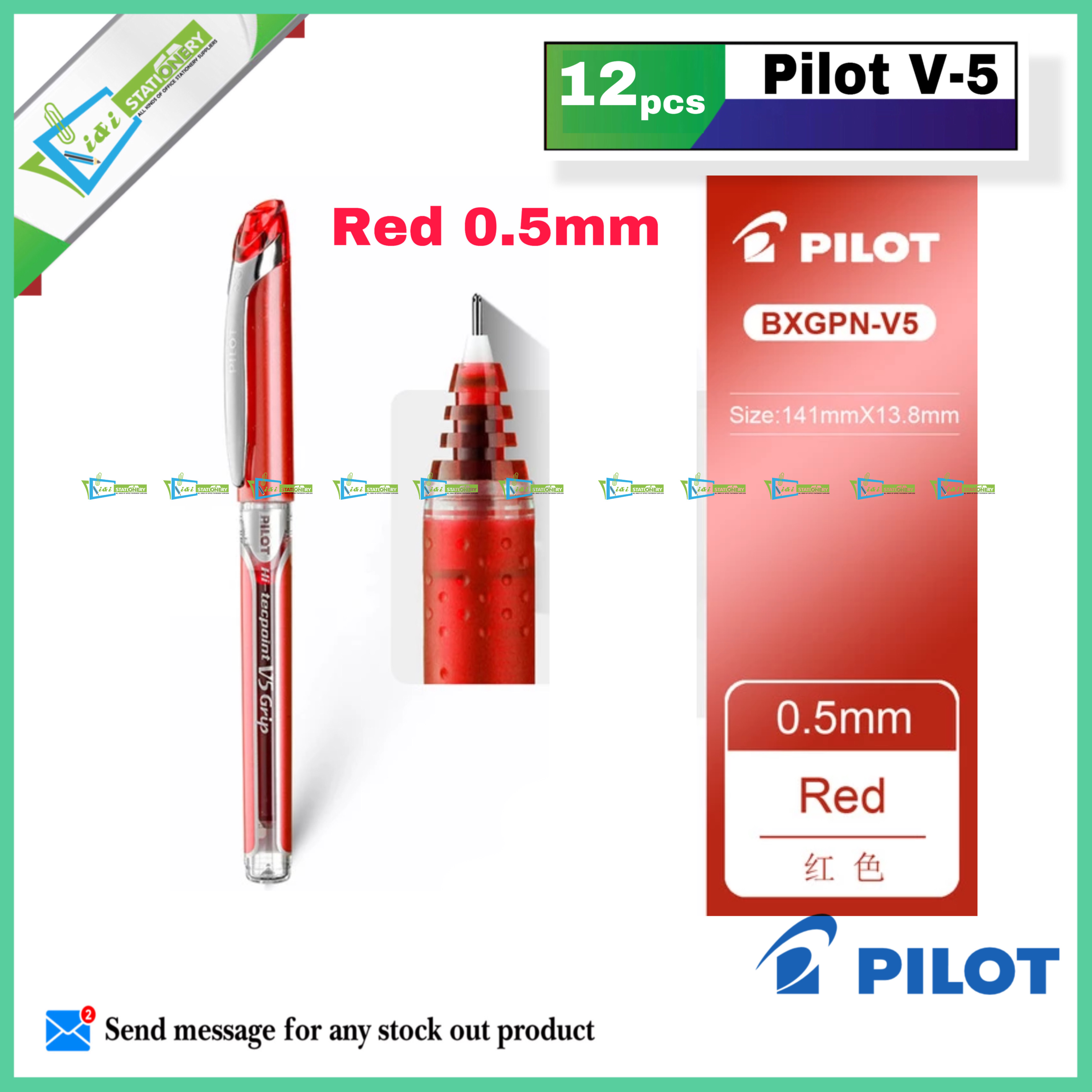 Pilot Hi Tecpoint V5 Grip 0.5mm Black, Blue, Red Pack of 12 pcs | Daraz ...
