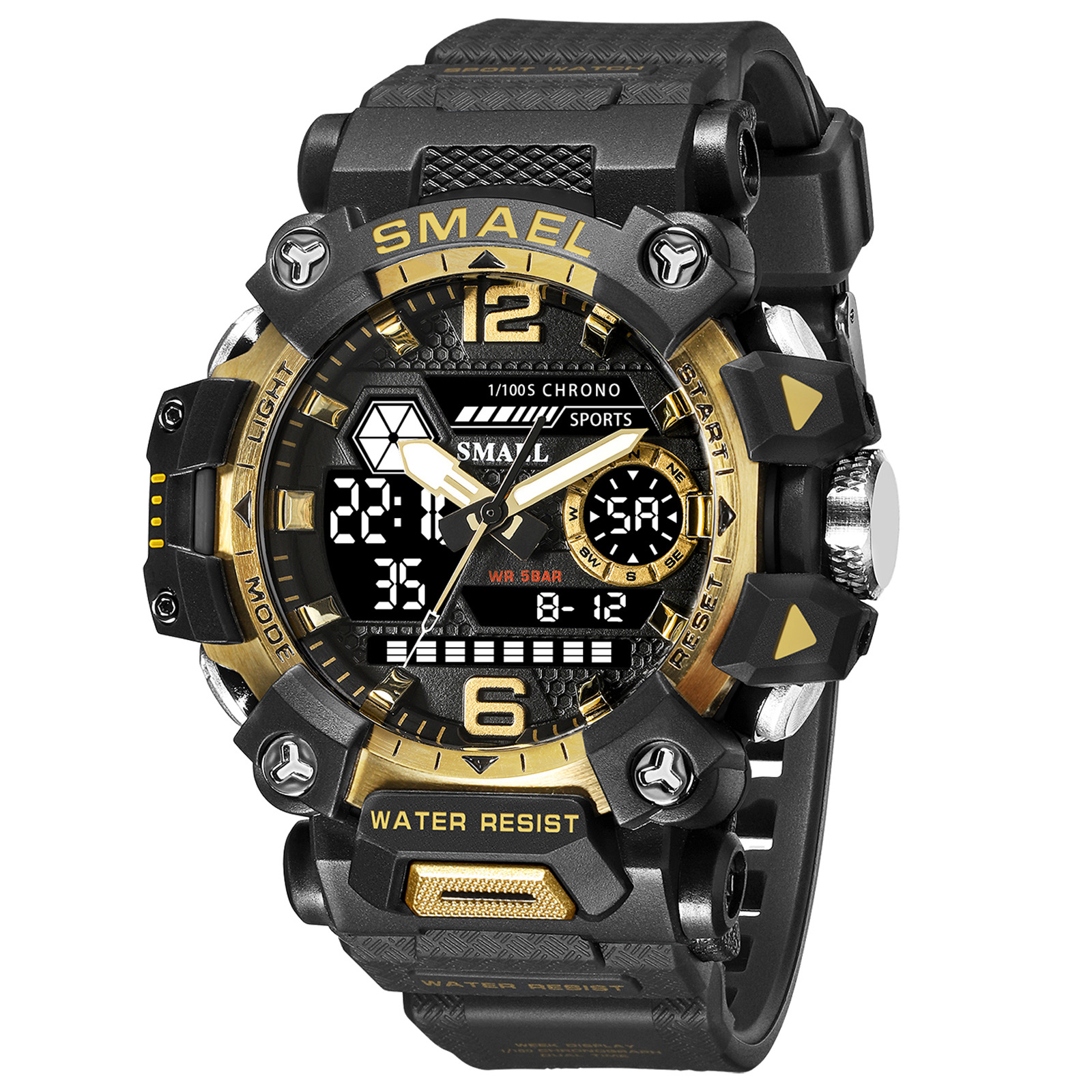 SMAEL SMAEL Men's Tactical Watch Functional Large Dial Calendar ...