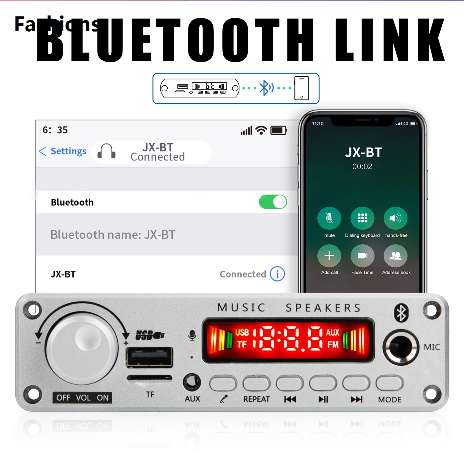Fashions NEW 200W Amplifier Bluetooth DIY MP3 WAV Decoder Board DC 12V ...