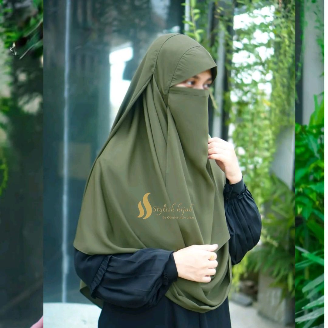 Crown Hijab 2 Part Instant Ready Hijab with Niqab for Woman - Niqab ...