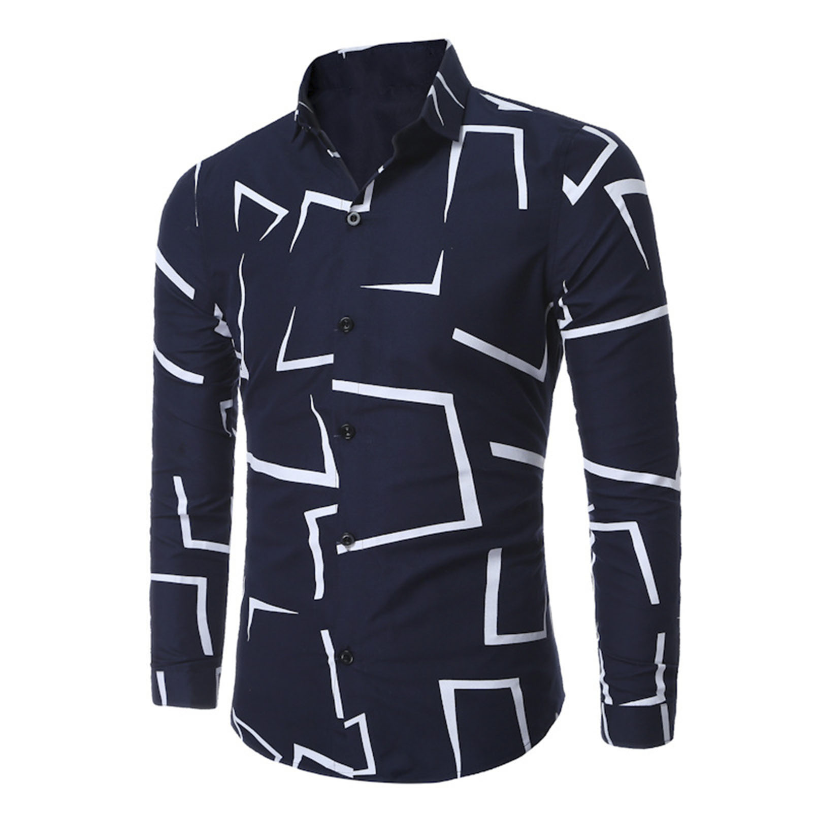 Men Shirt Lapel Geometric Print Men Shirt Daraz .bd