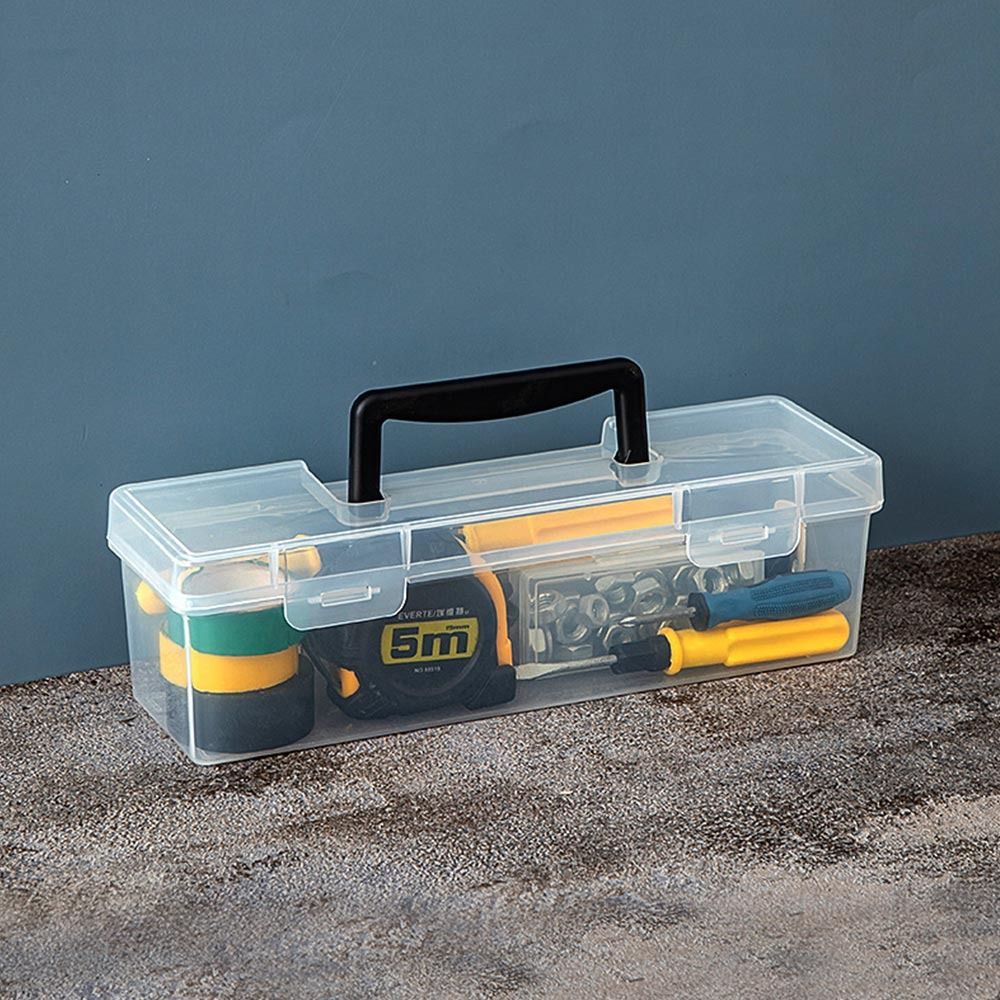 Portable Plastic Hardware Tool Box Transparent Toolbox Tool Storage Box ...