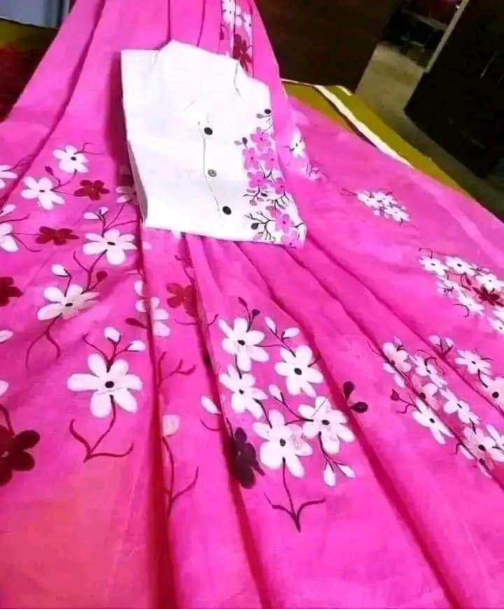 Couple set Half Silk Hand Print Saree and Panjabi Fashionable, Stylish ...