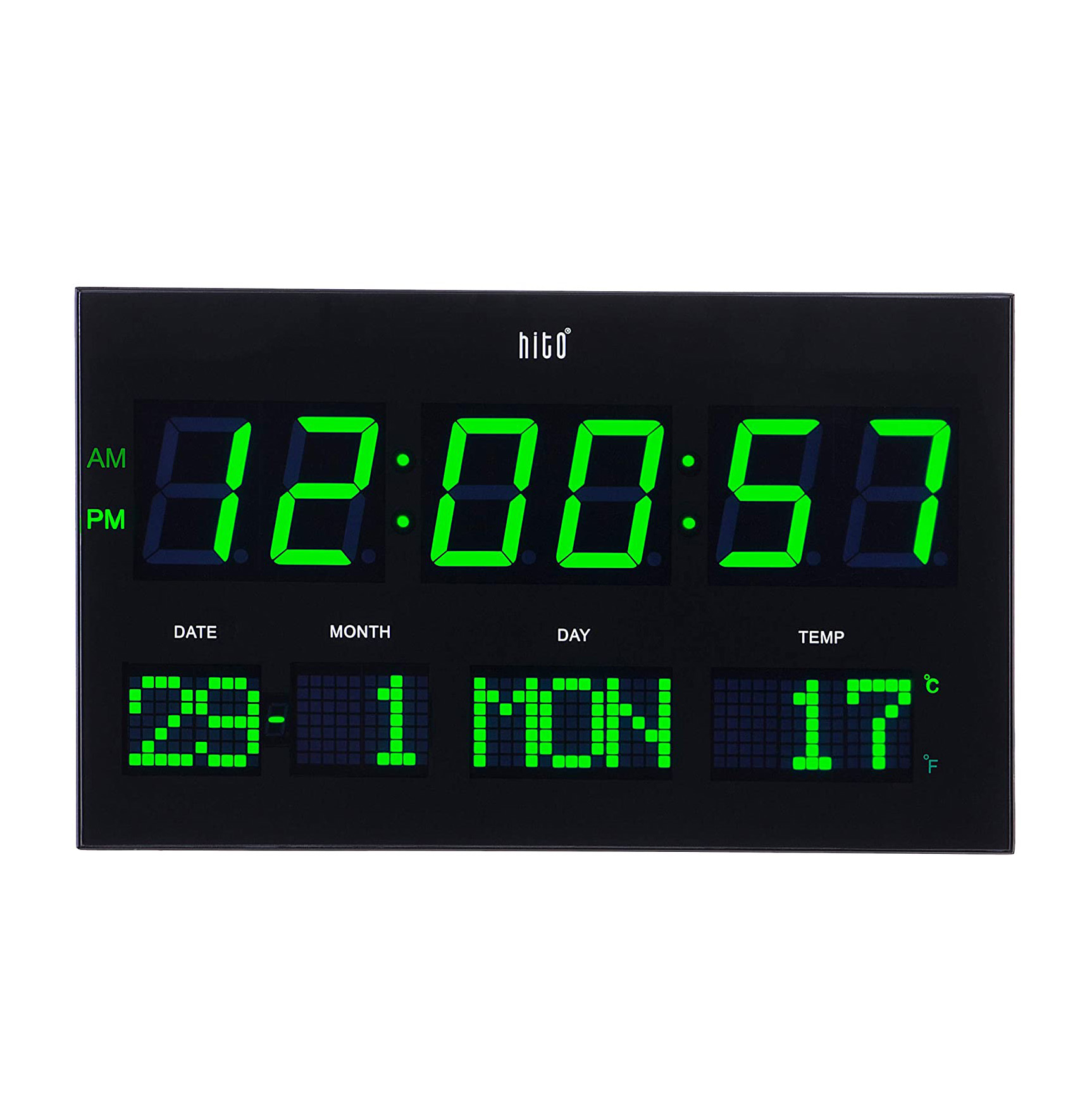 Starlet24 JH3615 LED Wall Clock with Timer Alarm Clock Snooze Calendar ...
