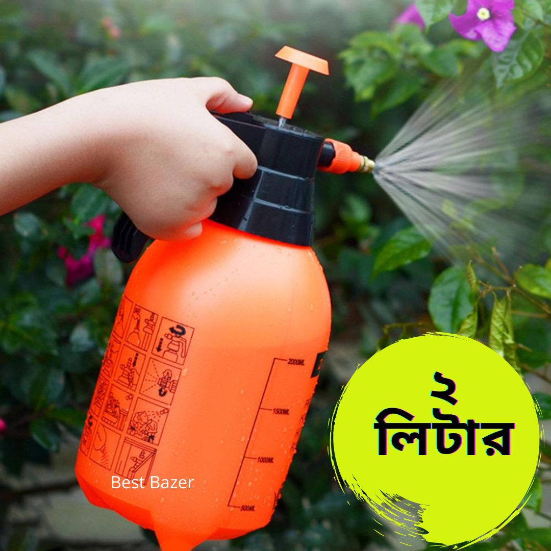 2L Bottle Water Sprayer, Pump Pressure Handheld Garden Spray Chemical ...
