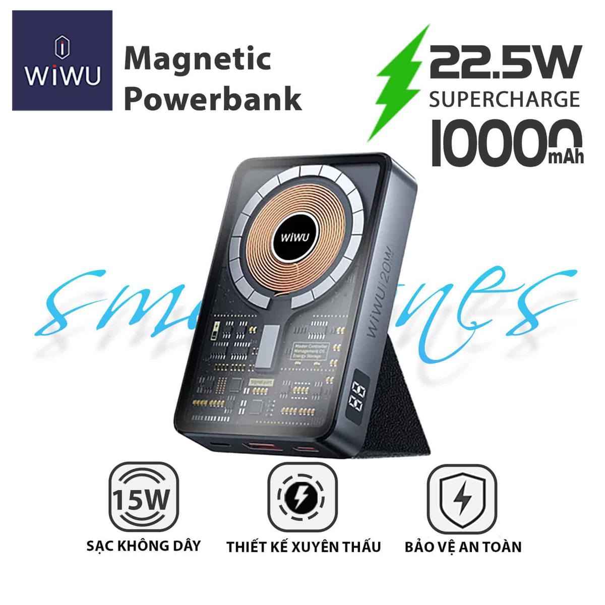 WiWU JC-21 Magnetic Transparent 10000mAh 22.5w Power Bank | Daraz.com.bd