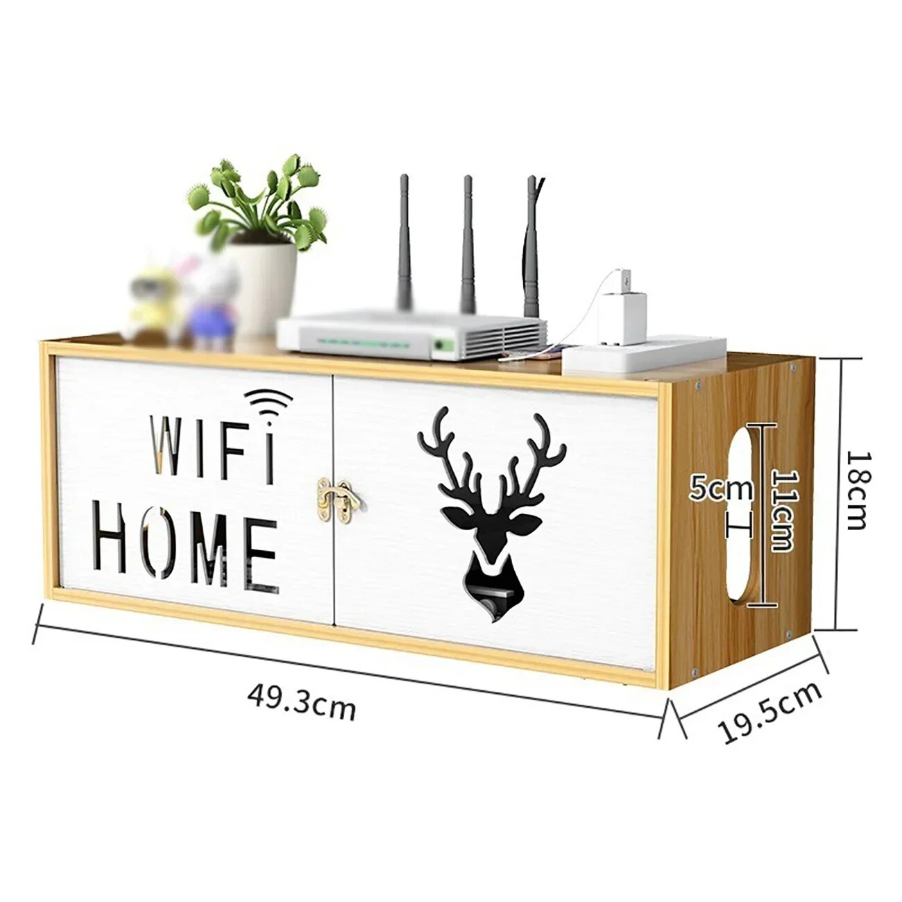 Modem Organizer Wireless Router Storage Shelf Big Stripe WiFi Router ...