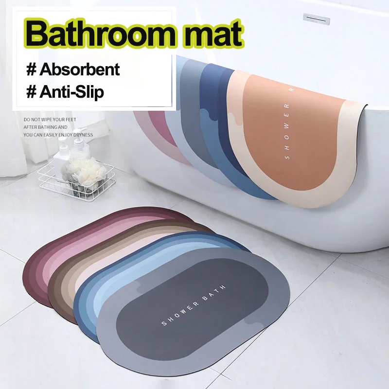 Ultra Absorbent Non-Slip Bathroom Mat - Quick Drying Water-Absorbent ...