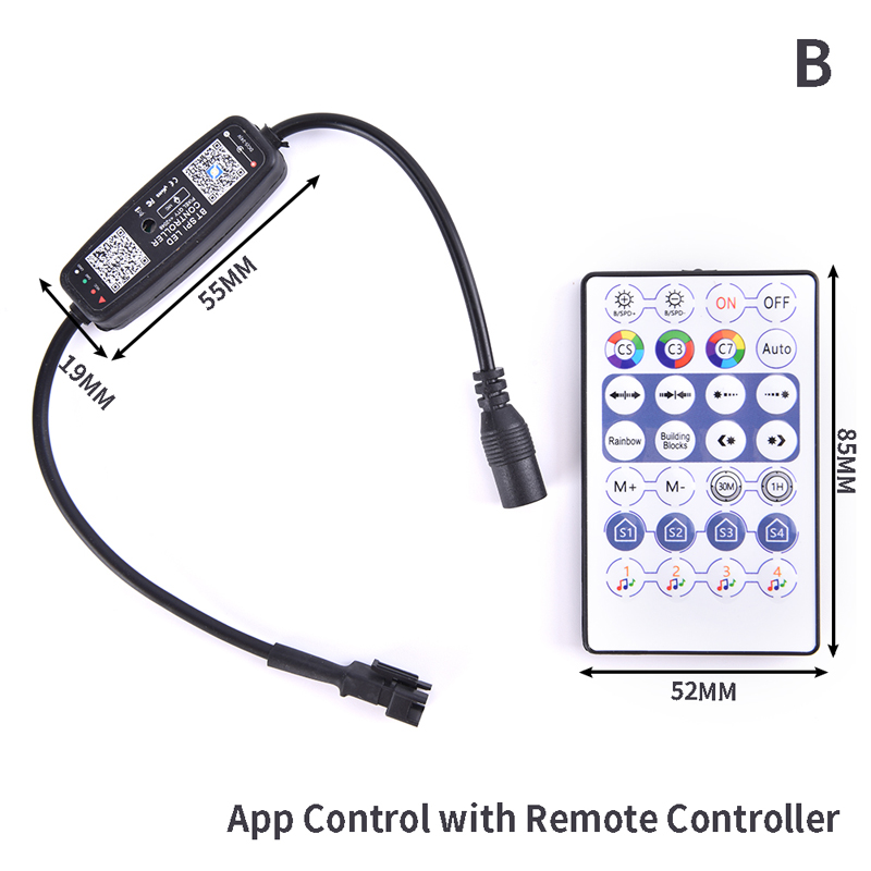 WS2812B Controller Bluetooth Music for LED Strip Light USB APP Remote ...