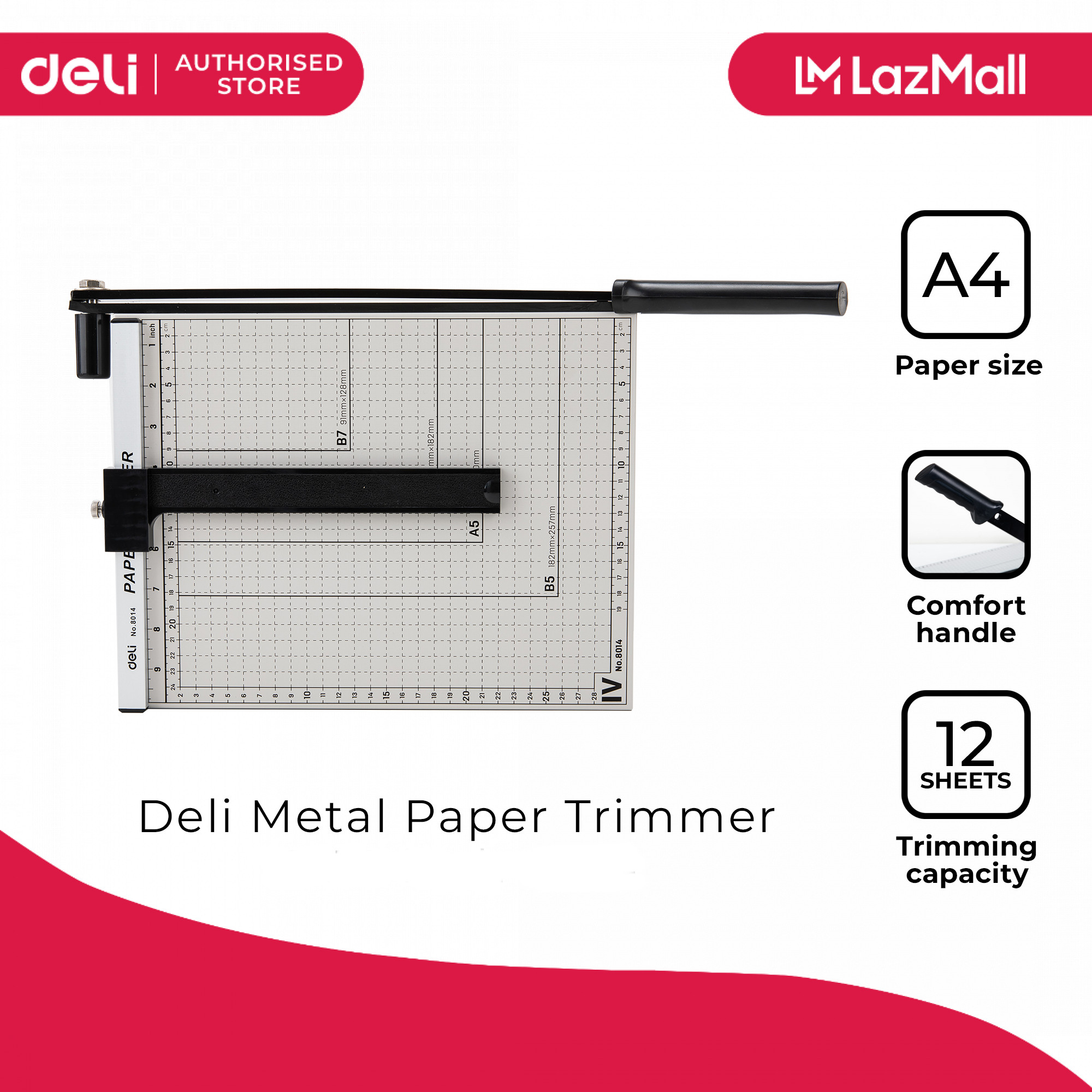 Deli E8013 Steel Paper Trimmer 12 Sheets | Daraz.com.bd