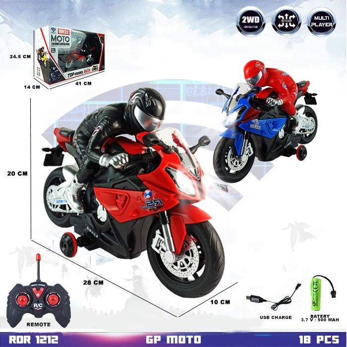 1: 20 light music remote control motorcycle with USB cable rechargeable ...