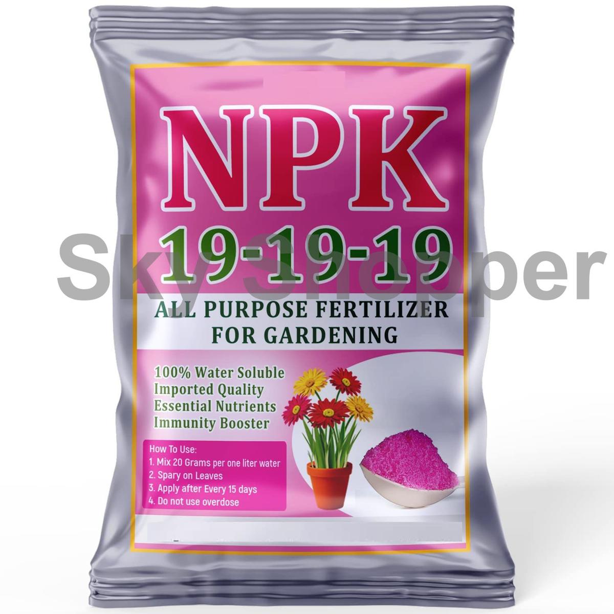 NPK Fertilizer 19-19-19 Fertilizer 100gm Repack Water Soluble ...
