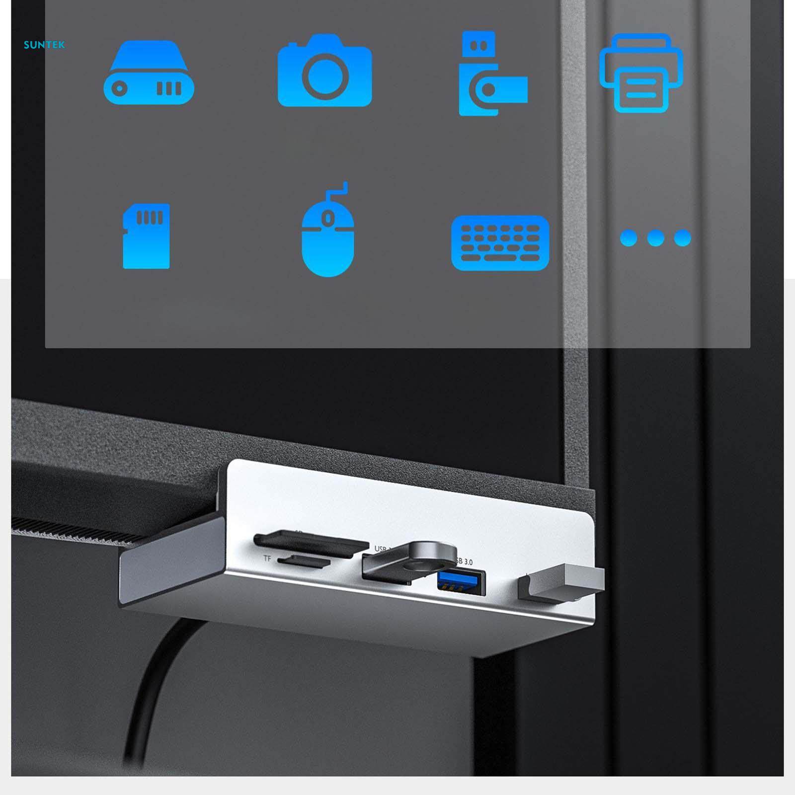 4 Ports Aluminum External Dock Multi Interface Docking Station Portable ...