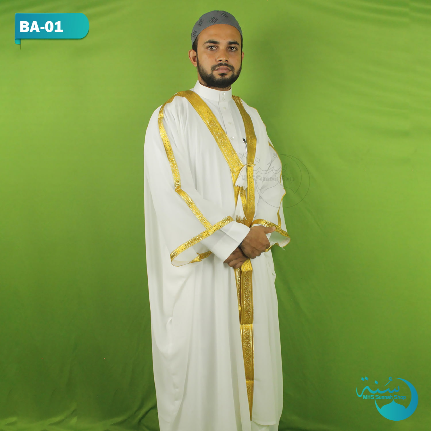 White Color Comfortable Bangladeshi Imam Dress Abakaba Thobe for Men