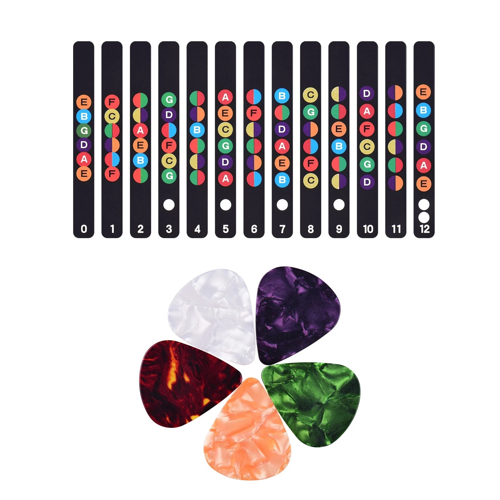 Guitar Fretboard Notes Map Labels Stickers 5 pc guitar picks | Daraz.com.bd