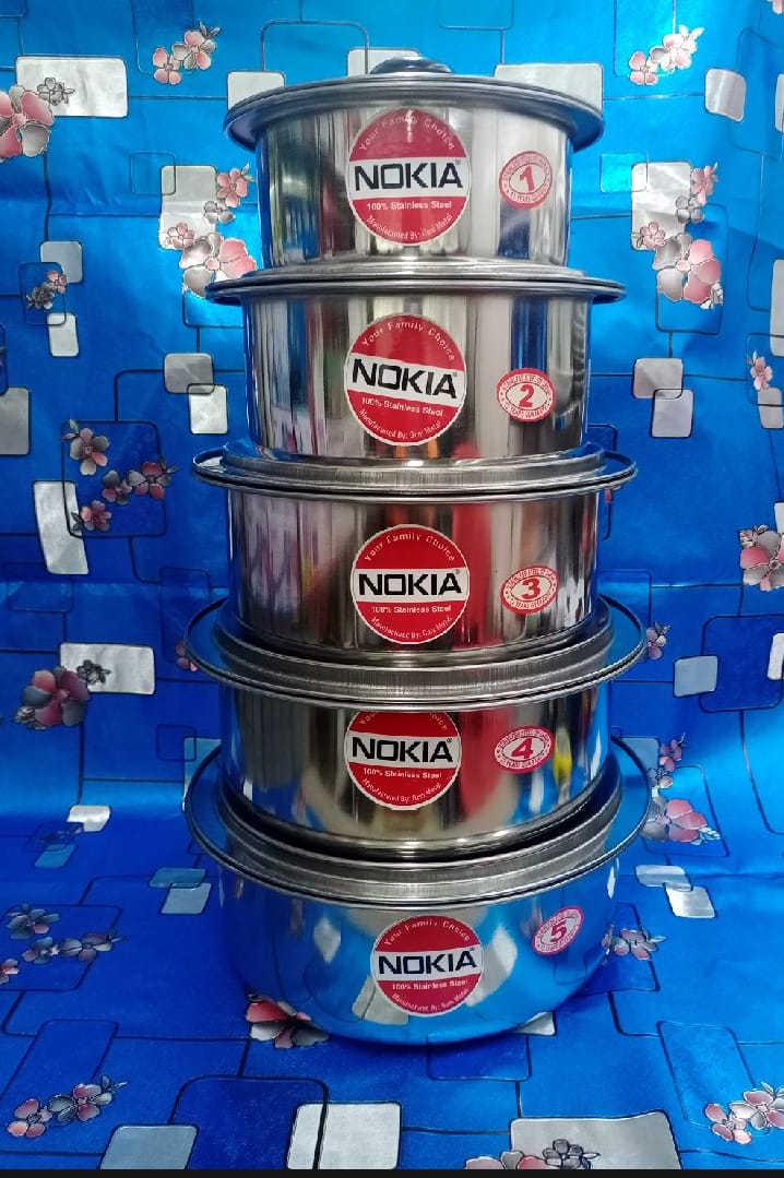 Nokia 5 Pcs Stainless Steel Sauce Pan with Lid Set,(R),Stainless Steel ...