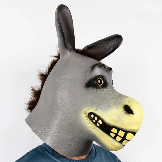 Animal Shrek Donkey Mask Novelty Funny Donkey Horse head Masks Latex ...